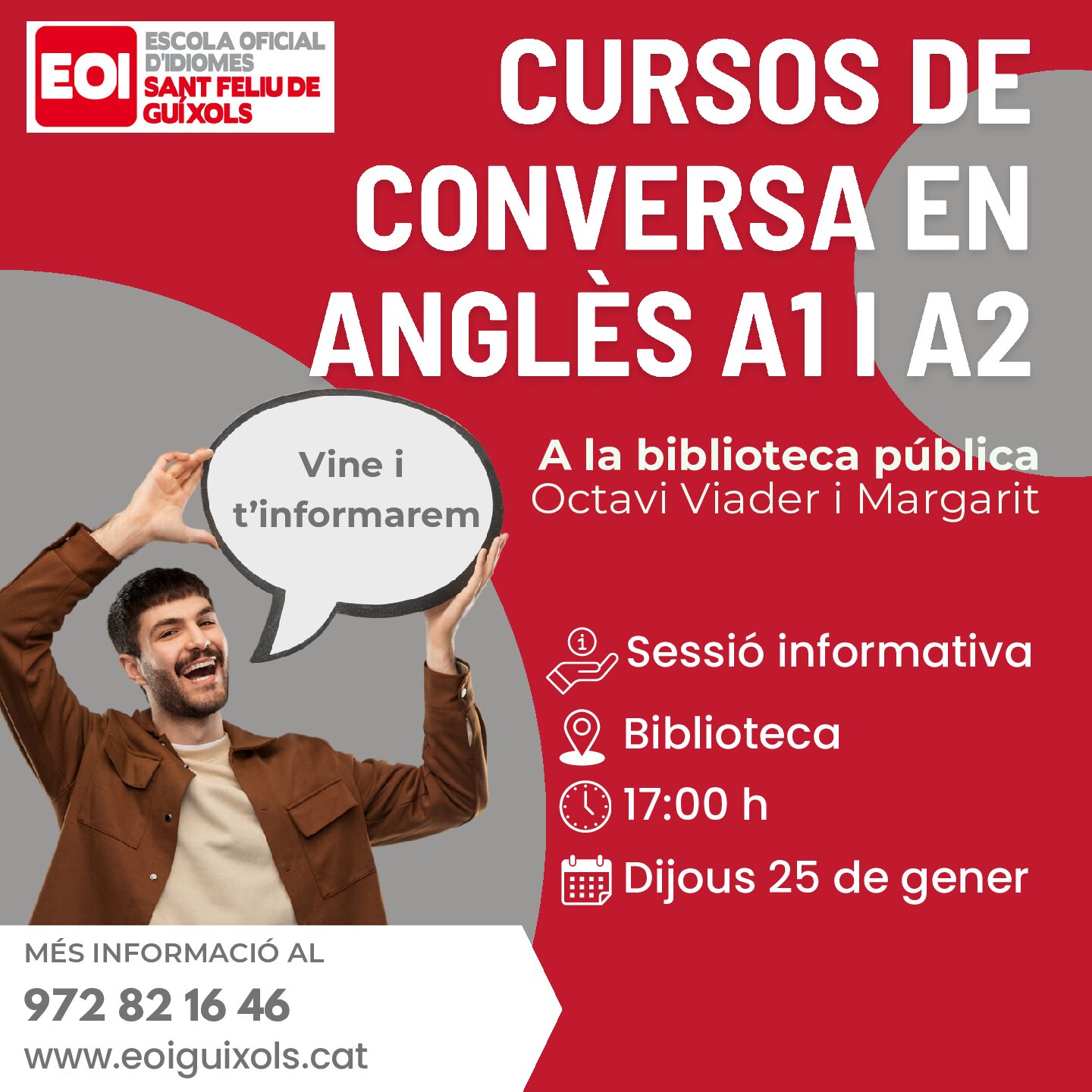 Cursos de conversa – Sessió informativa – EOI de Sant Feliu de Guíxols