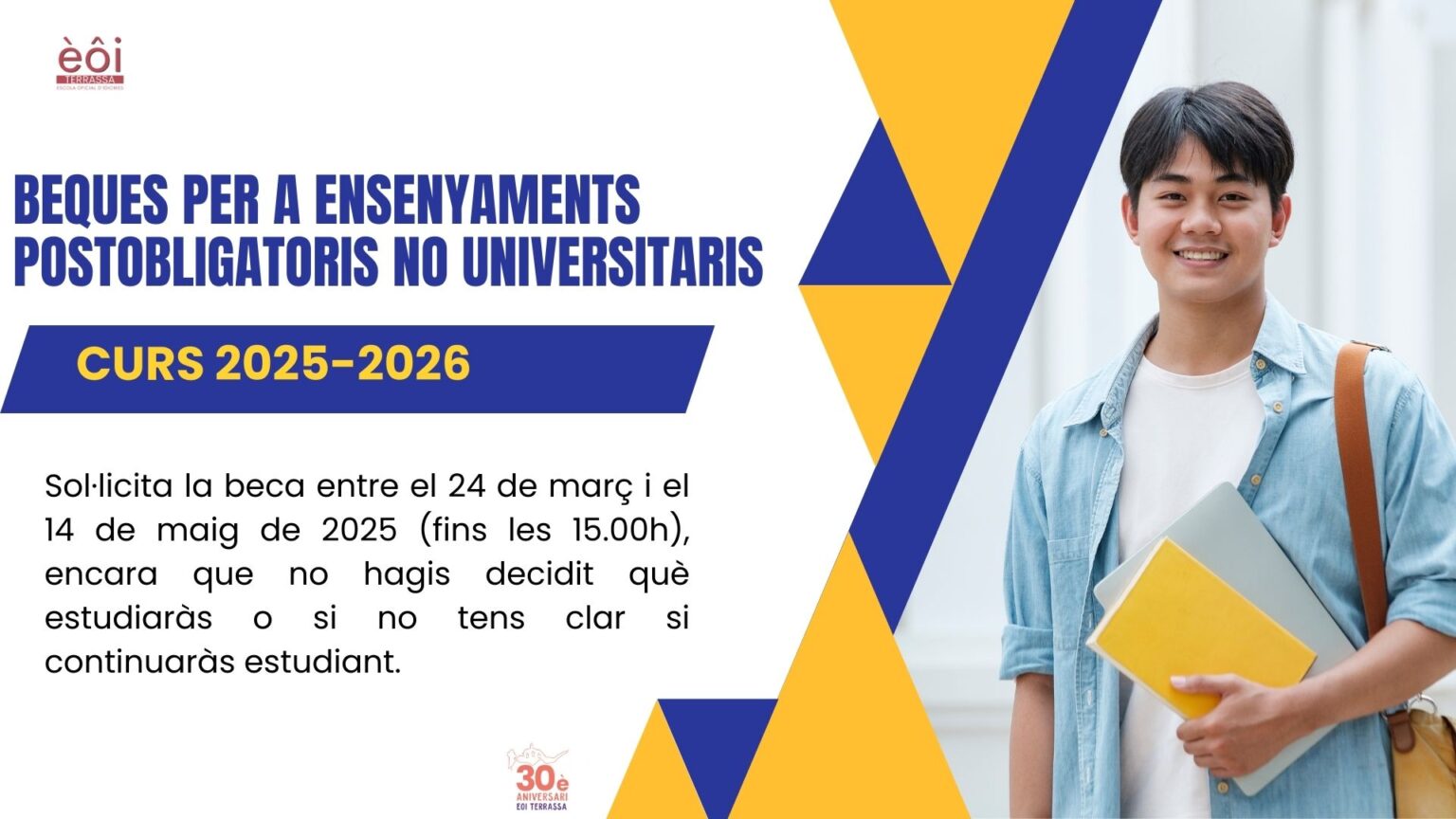 BEQUES ENSENYAMENTS POSTOBLIGATORIS NO UNIVERSITARIS CURS 2025-2026 ...